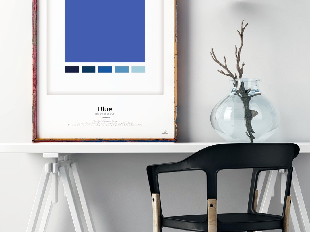 Colour Psychology BLUE, Color Theory Reference Poster, Artist/designer ...