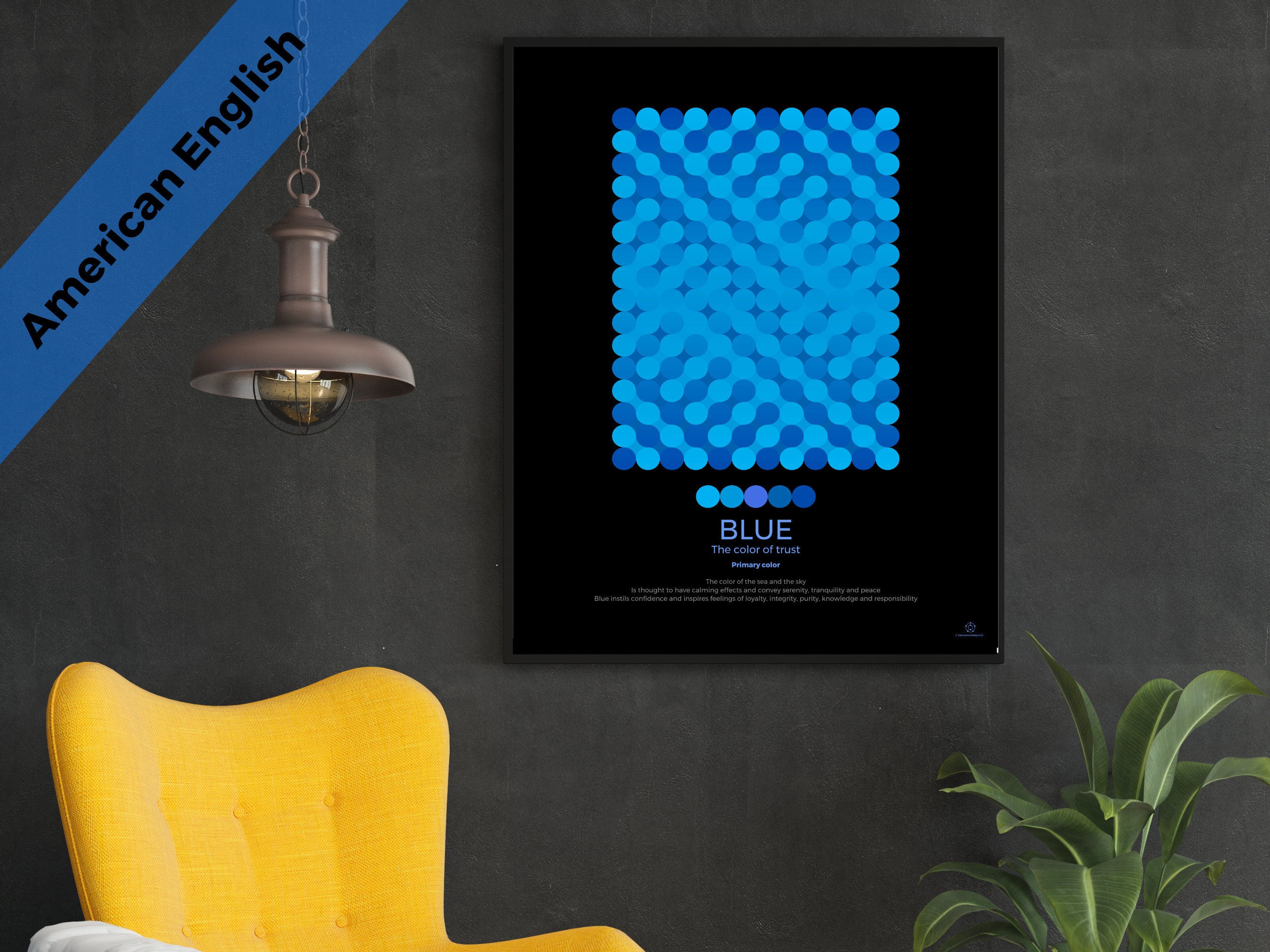 Color Psychology, BLUE V2, Light & Dark Color Theory, Reference Posters ...