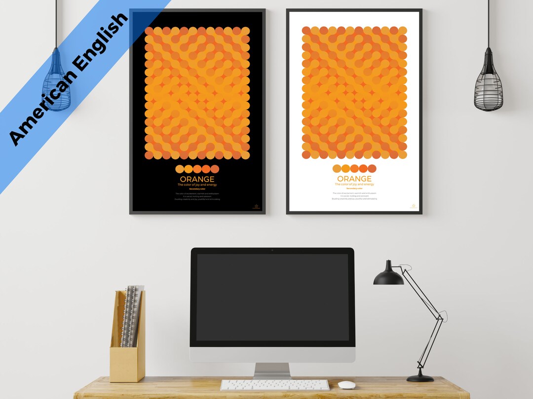 Color Psychology ORANGE V2, Light & Dark Color Theory Reference Posters ...