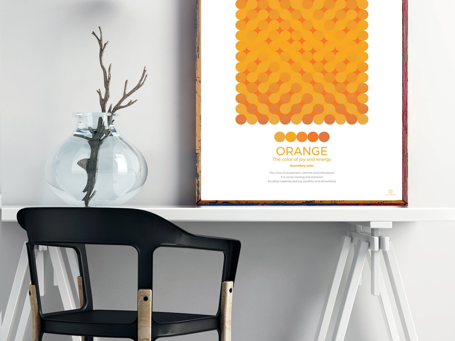 Color Psychology ORANGE V2, Light & Dark Color Theory Reference Posters ...