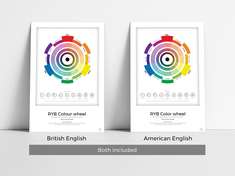 Colour Wheel, Color Theory Reference Poster, Artist/designer Digital ...