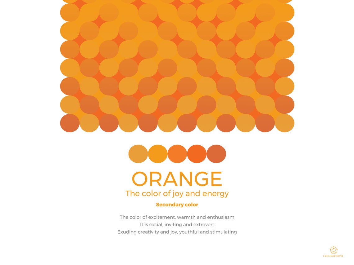 Color Psychology ORANGE V2, Light & Dark Color Theory Reference Posters ...