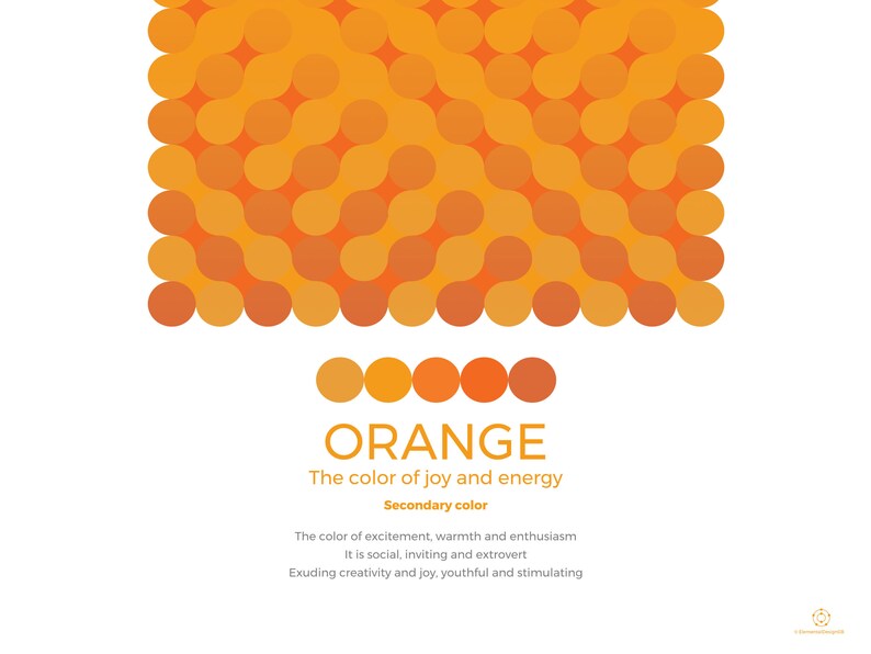 Color Psychology ORANGE V2, Light & Dark Color Theory Reference Posters ...