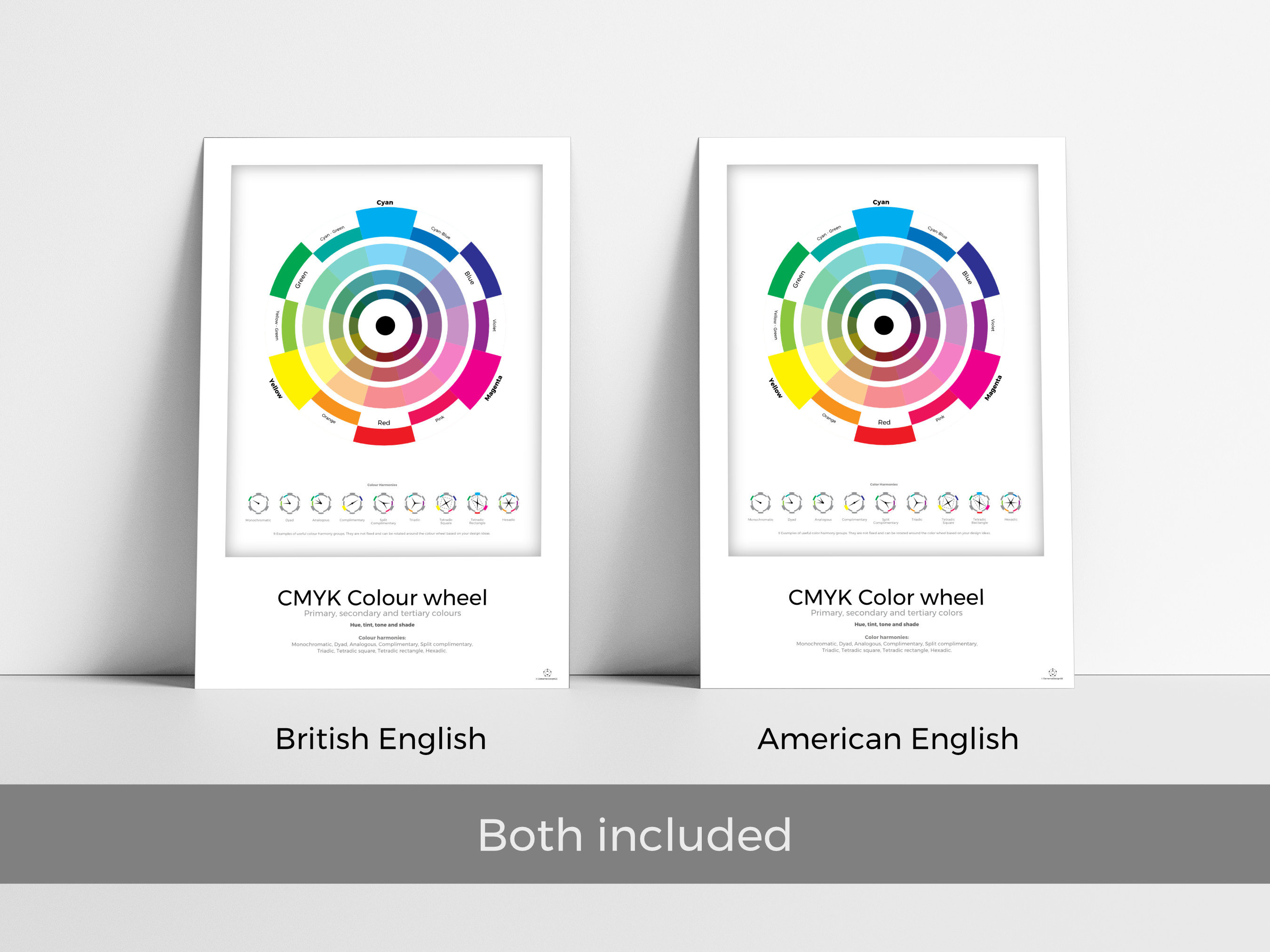 Colour Wheel, Color Theory Reference Poster, Artist/designer Digital ...