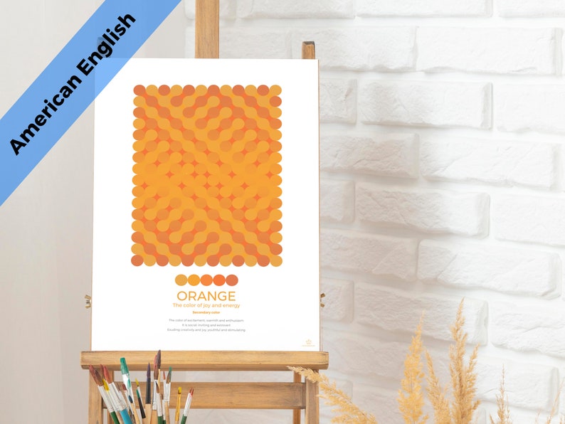 Color Psychology ORANGE V2, Light & Dark Color Theory Reference Posters ...
