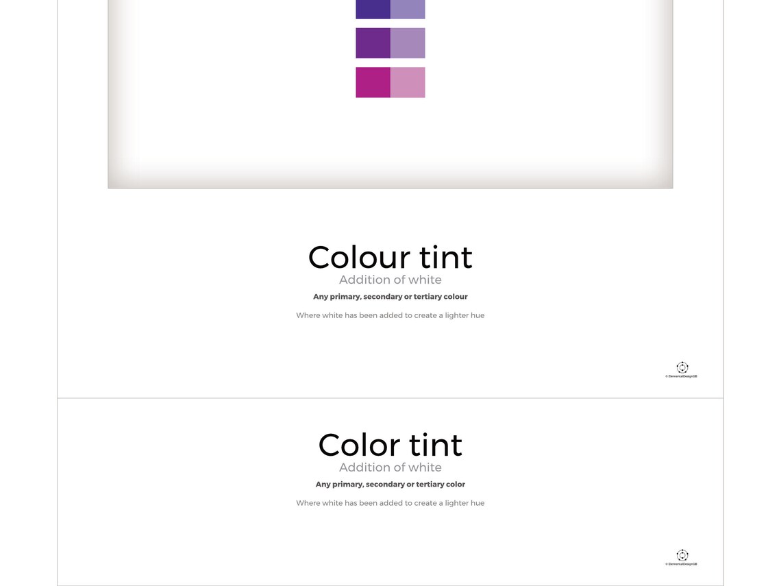 Color Theory TINT Reference Poster, Artist/designer Printable PDF ...