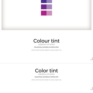 Color Theory TINT Reference Poster, Artist/designer Printable PDF ...