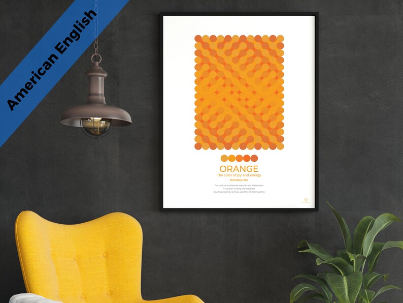 Color Psychology ORANGE V2, Light & Dark Color Theory Reference Posters ...