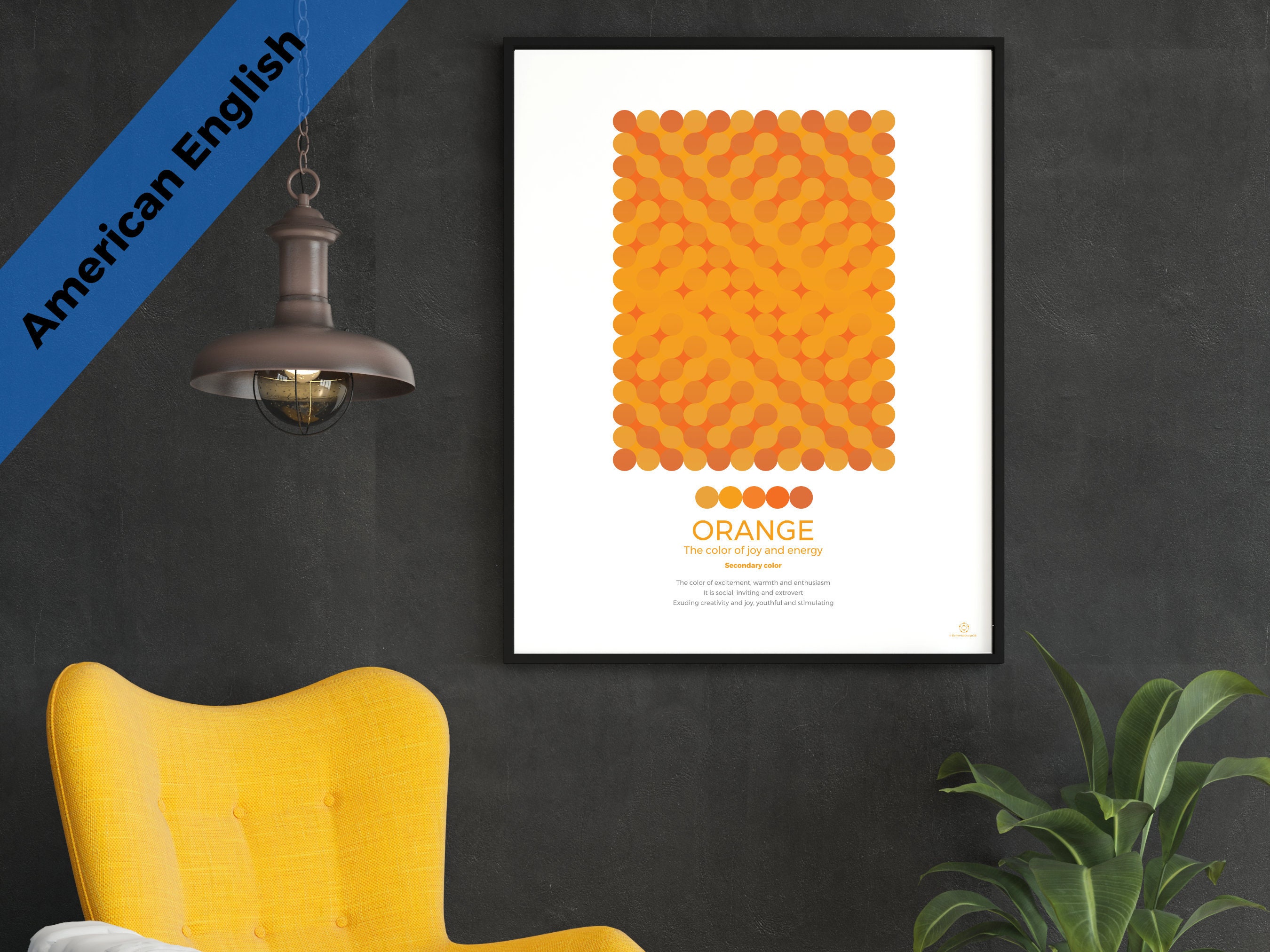 Color Psychology ORANGE V2, Light & Dark Color Theory Reference Posters ...