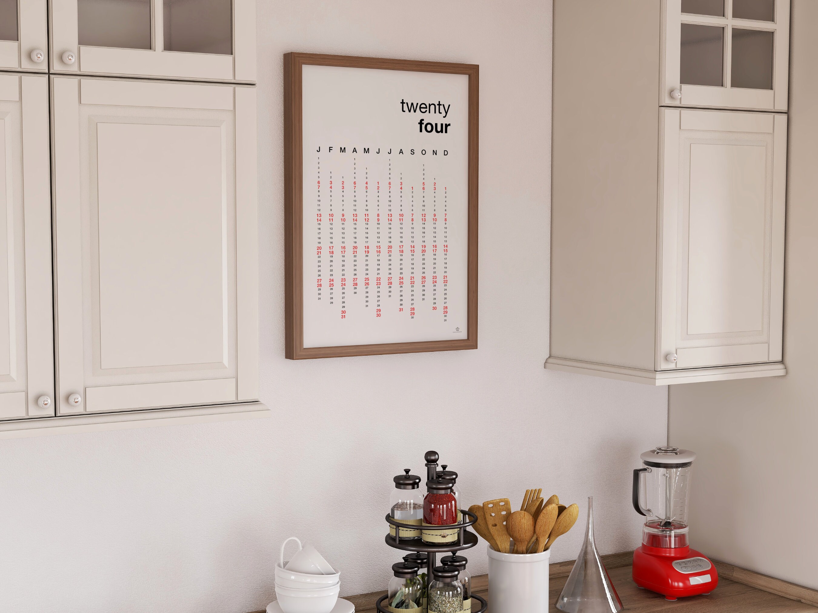 2024 Year Calendar Printable Yearly Wall Calendar PDF Year at a Glance ...