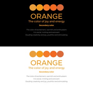 Color Psychology ORANGE V2, Light & Dark Color Theory Reference Posters ...
