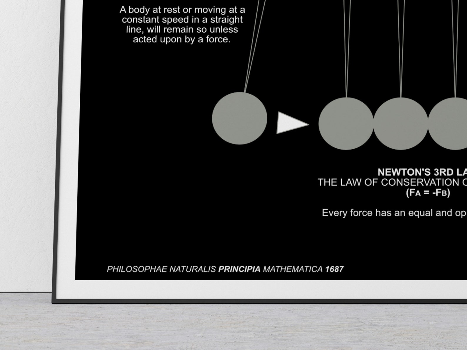 NEWTON'S 3 Laws of Motion, Physics Art Poster, Printable Digital ...