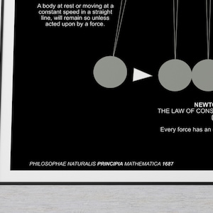 NEWTON'S 3 Laws of Motion, Physics Art Poster, Printable Digital ...