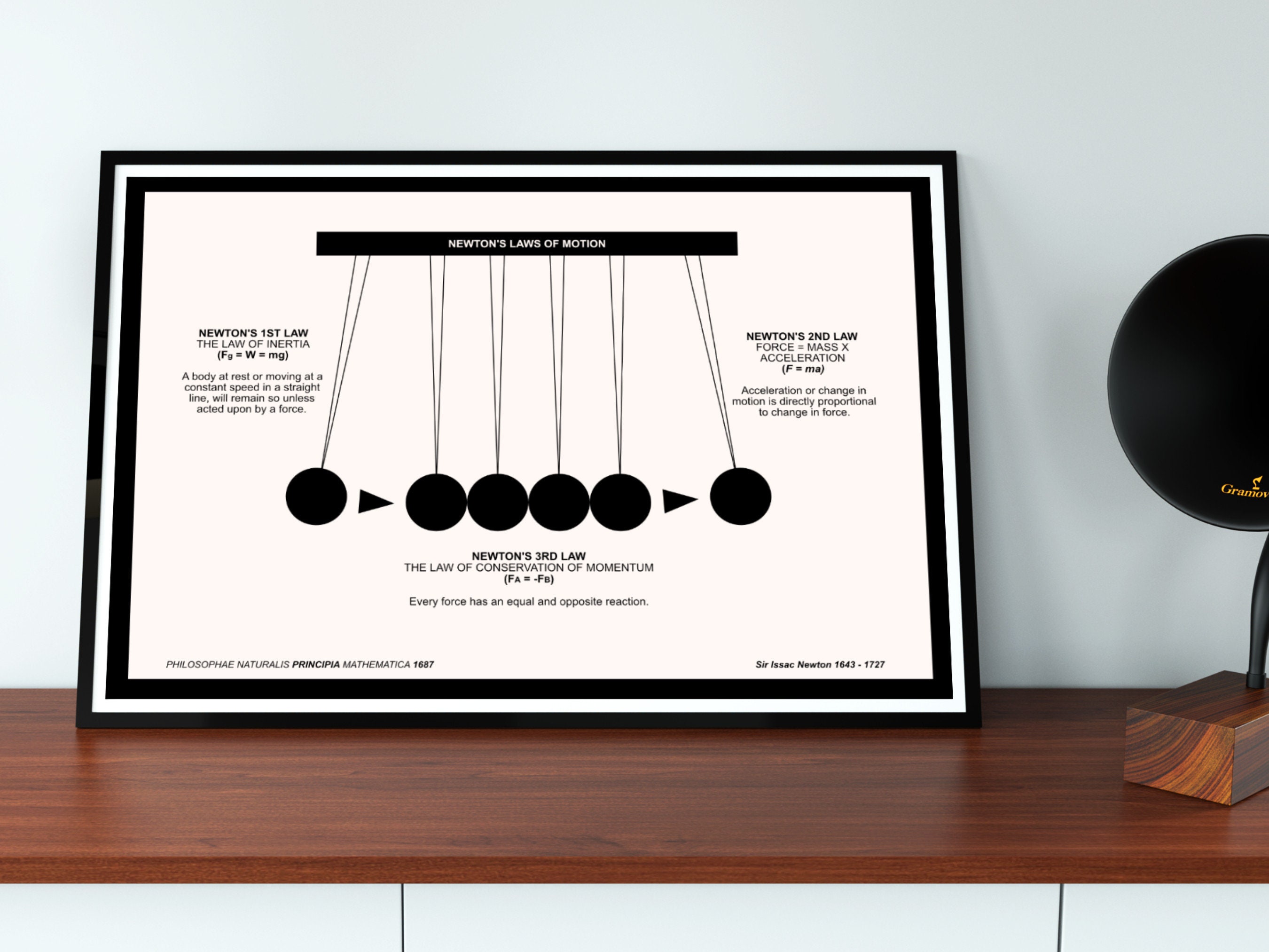 NEWTON'S 3 Laws of Motion, Physics Art Poster, Printable Digital ...