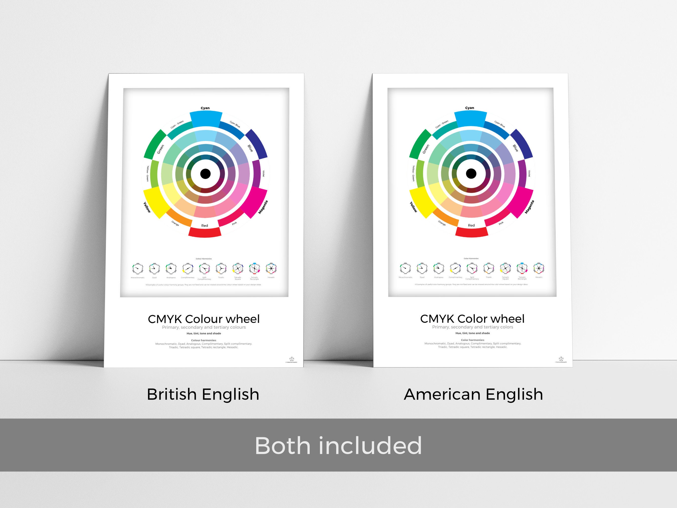 Colour Wheel, Color Theory Reference Poster, Artist/designer Digital ...