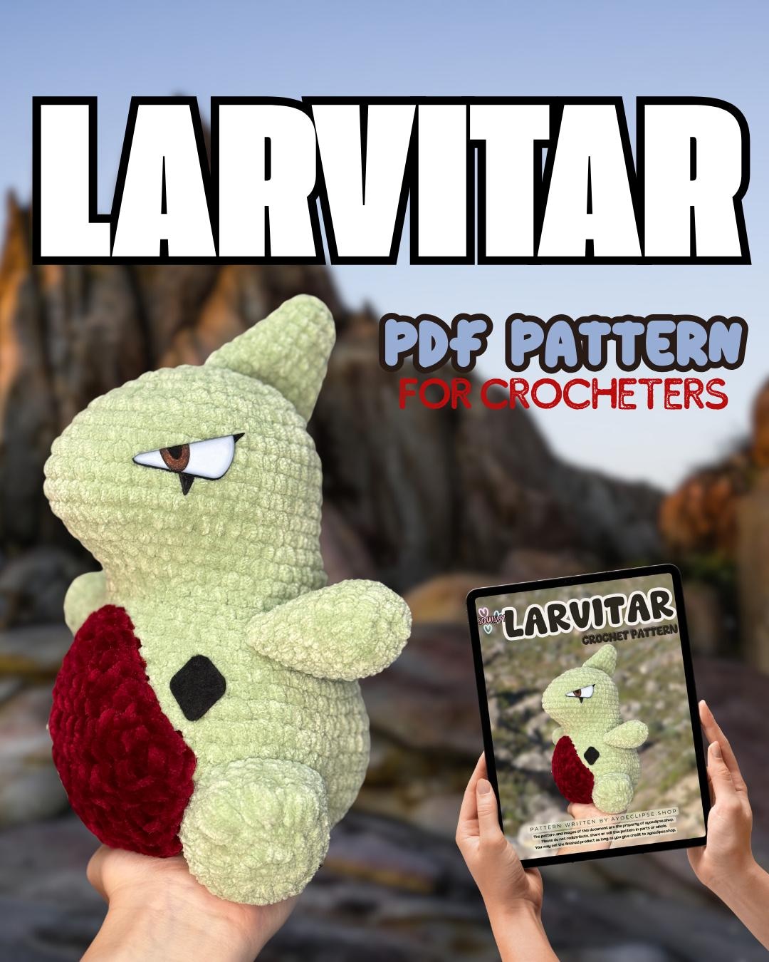 Larvitar Crochet Plushie Pattern: Intermediate Level (PDF Pattern) - Etsy