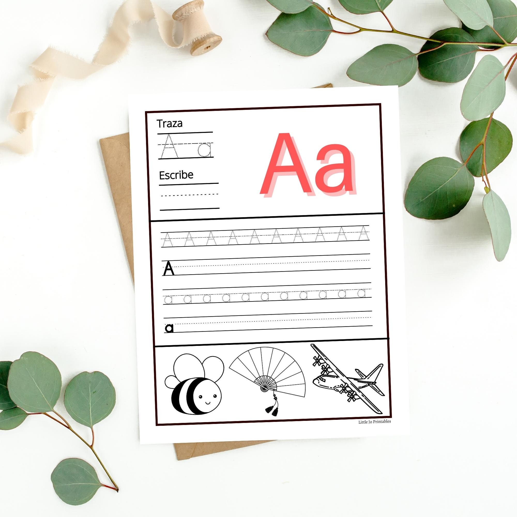 Spanish Tracing Alphabets Printable for Preschoolers, Trace Letters ...