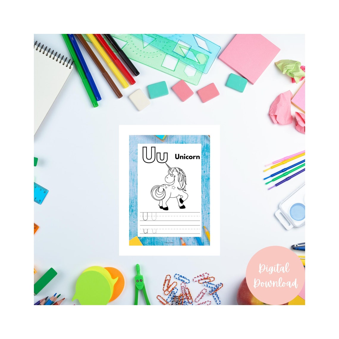 27 Page Alphabet Tracing and Coloring Printable Handwriting - Etsy