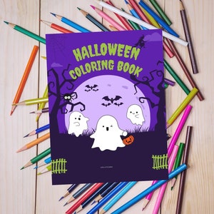 20 Page Cute Halloween Coloring Book for Kids and Toddlers, Non-scary ...
