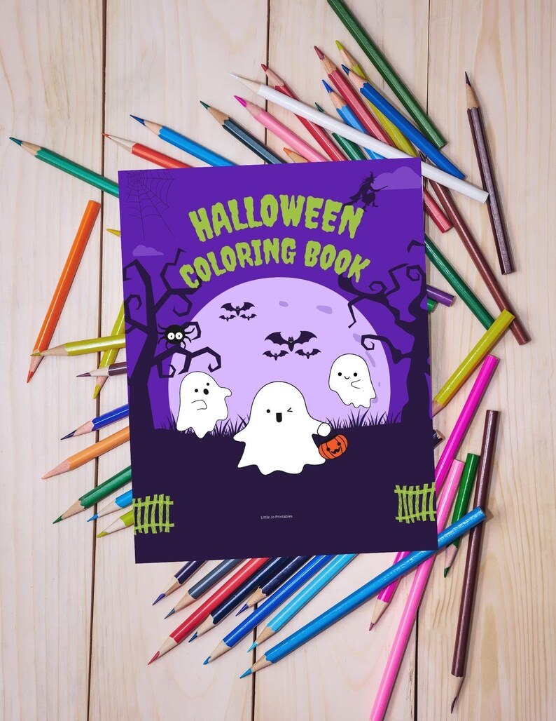 20 Page Cute Halloween Coloring Book for Kids and Toddlers, Non-scary ...