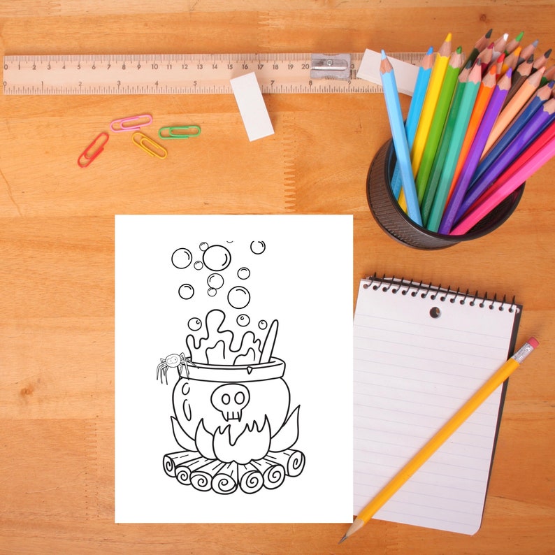 20 Page Cute Halloween Coloring Book for Kids and Toddlers, Non-scary ...