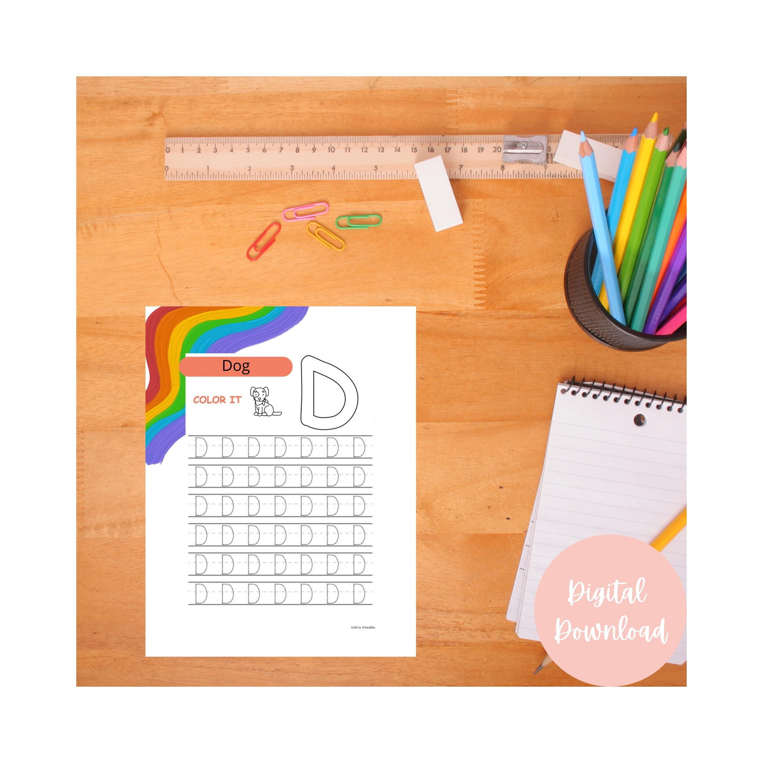 26 Page Alphabet Coloring Worksheet Printable, Learn to Write, Writing ...