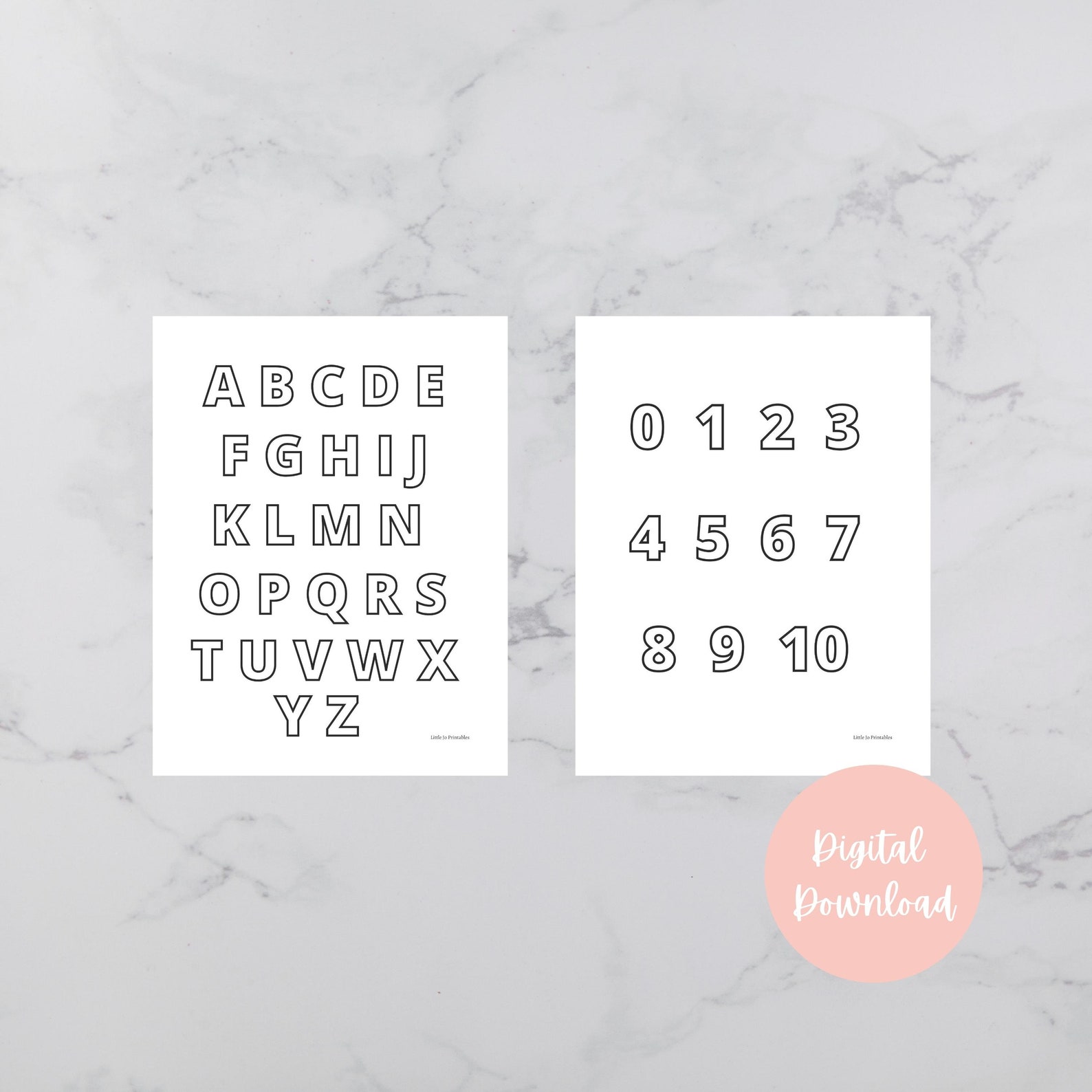 Alphabet and Numbers Coloring Printable, Coloring Pages, Kids Coloring ...