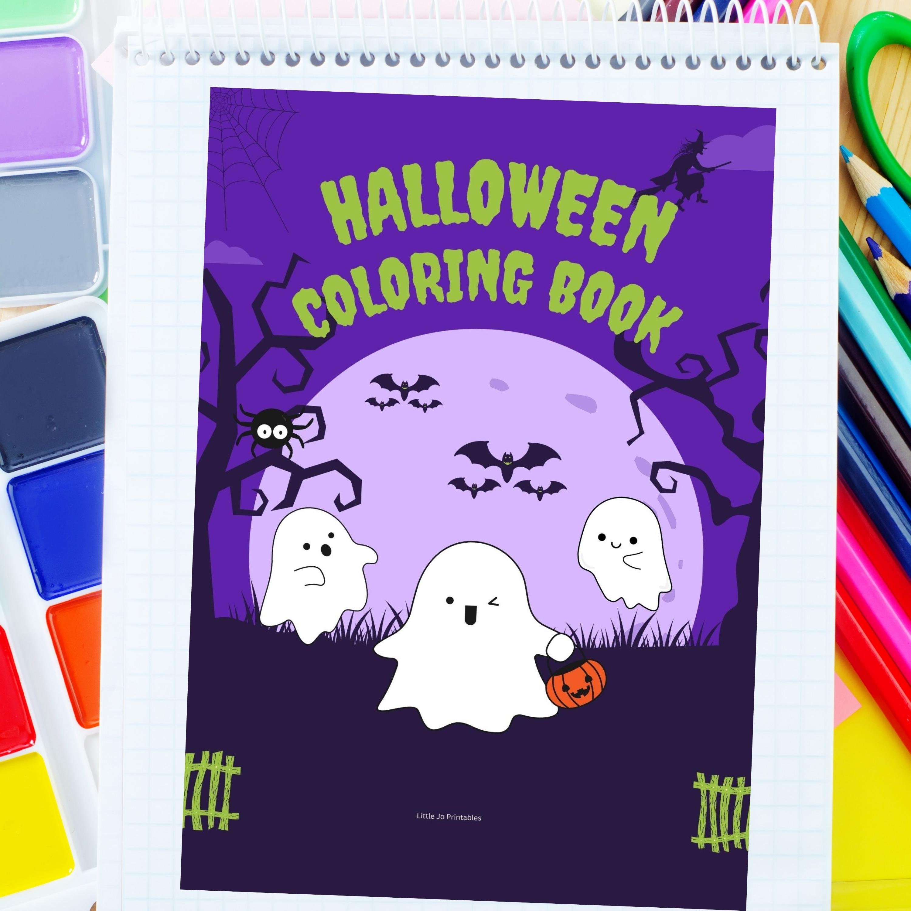 20 Page Cute Halloween Coloring Book for Kids and Toddlers, Non-scary ...