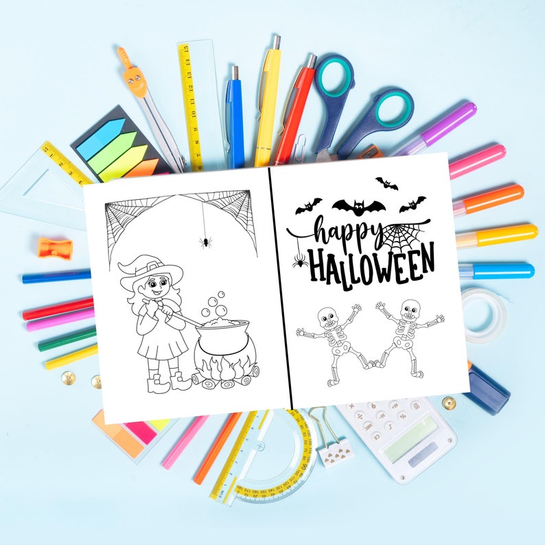 20 Page Cute Halloween Coloring Book for Kids and Toddlers, Non-scary ...