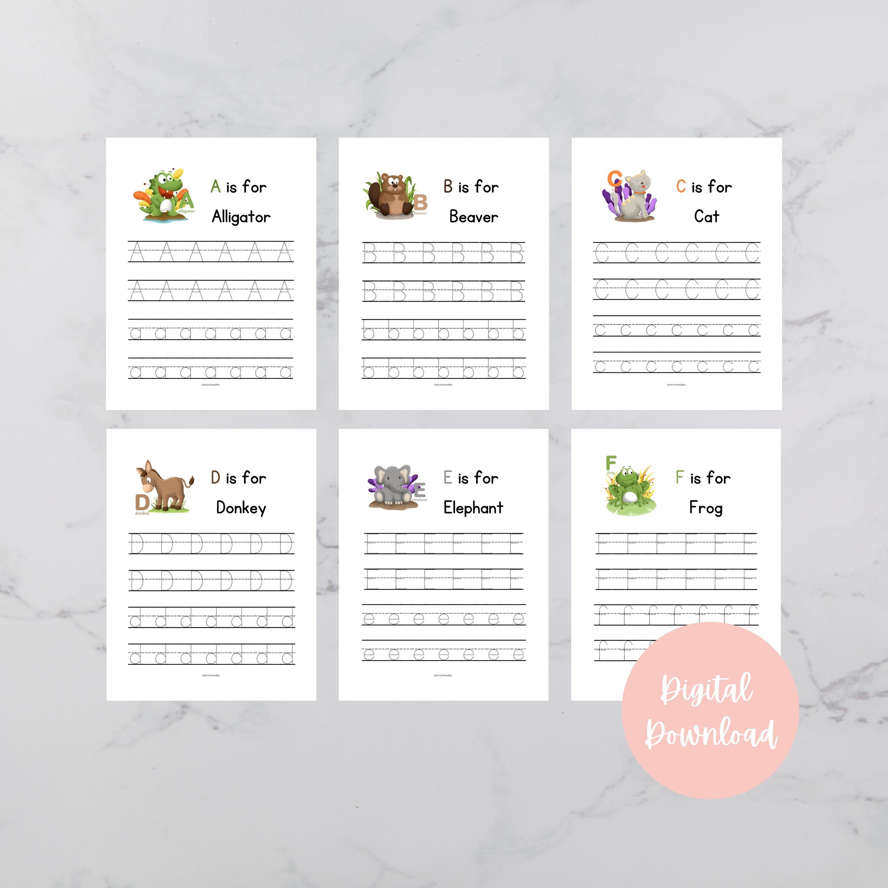 26 Page Alphabet Tracing Workbook, Handwriting Practice Sheet ...