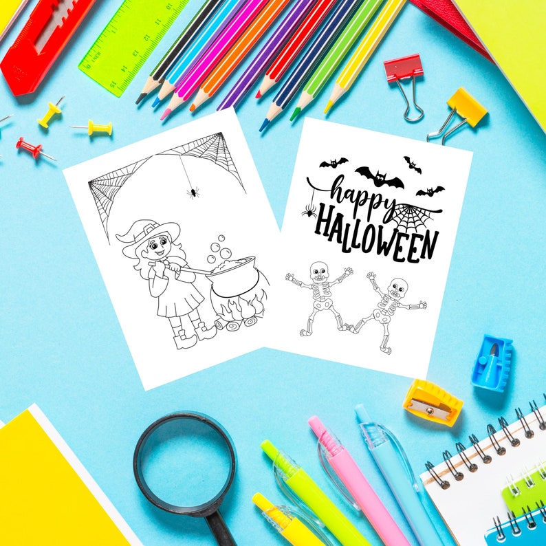 20 Page Cute Halloween Coloring Book for Kids and Toddlers, Non-scary ...