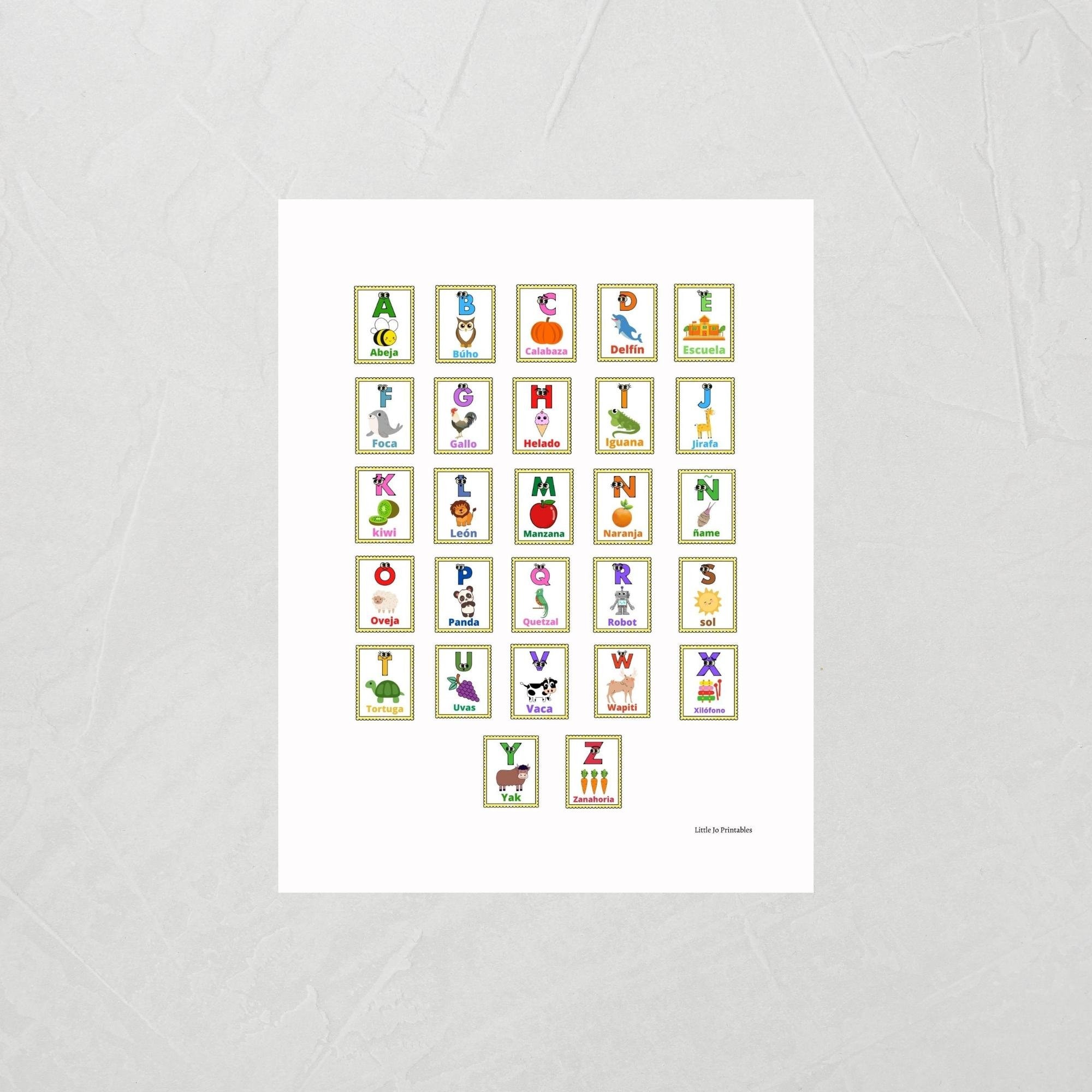 Spanish Alphabet Poster for the Classroom and Playroom, Alphabet ...