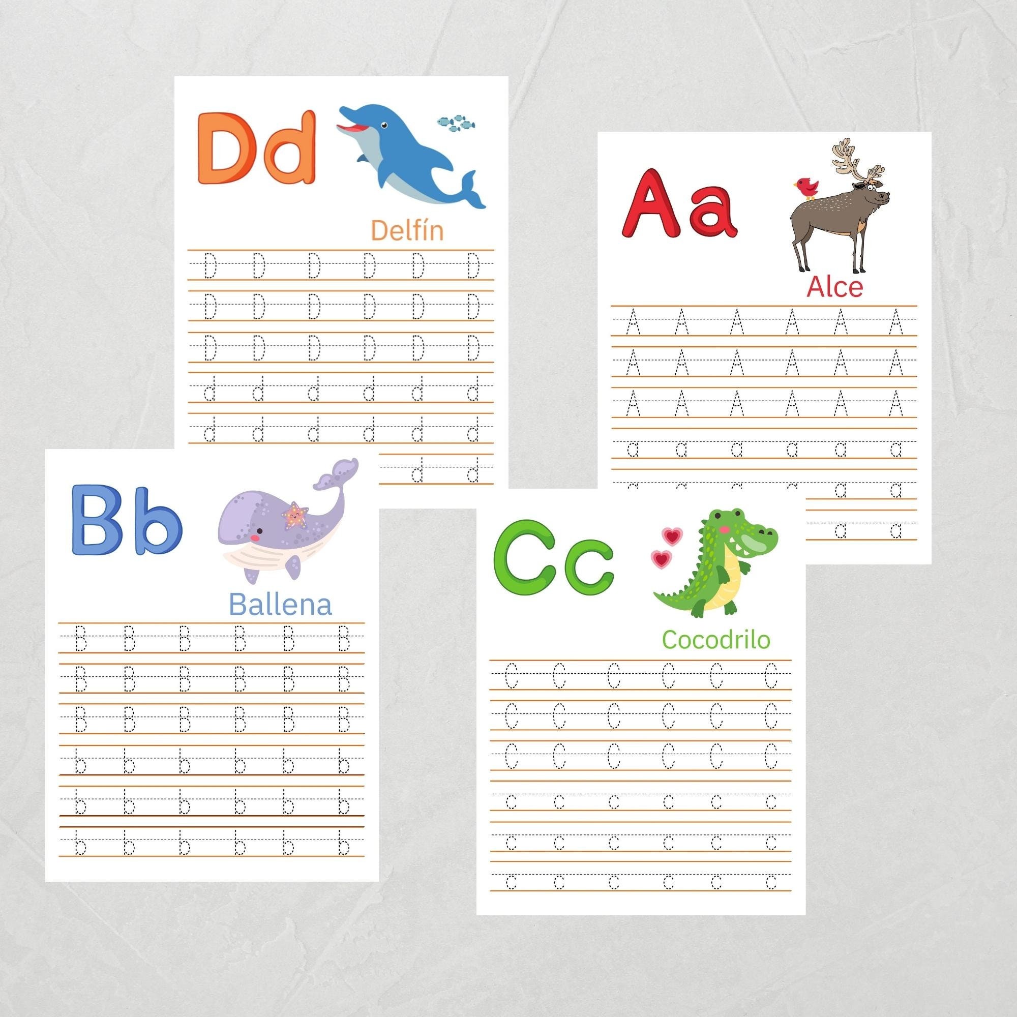 Spanish Learn to Write Printable, Alphabet Digital Download, Toddler ...