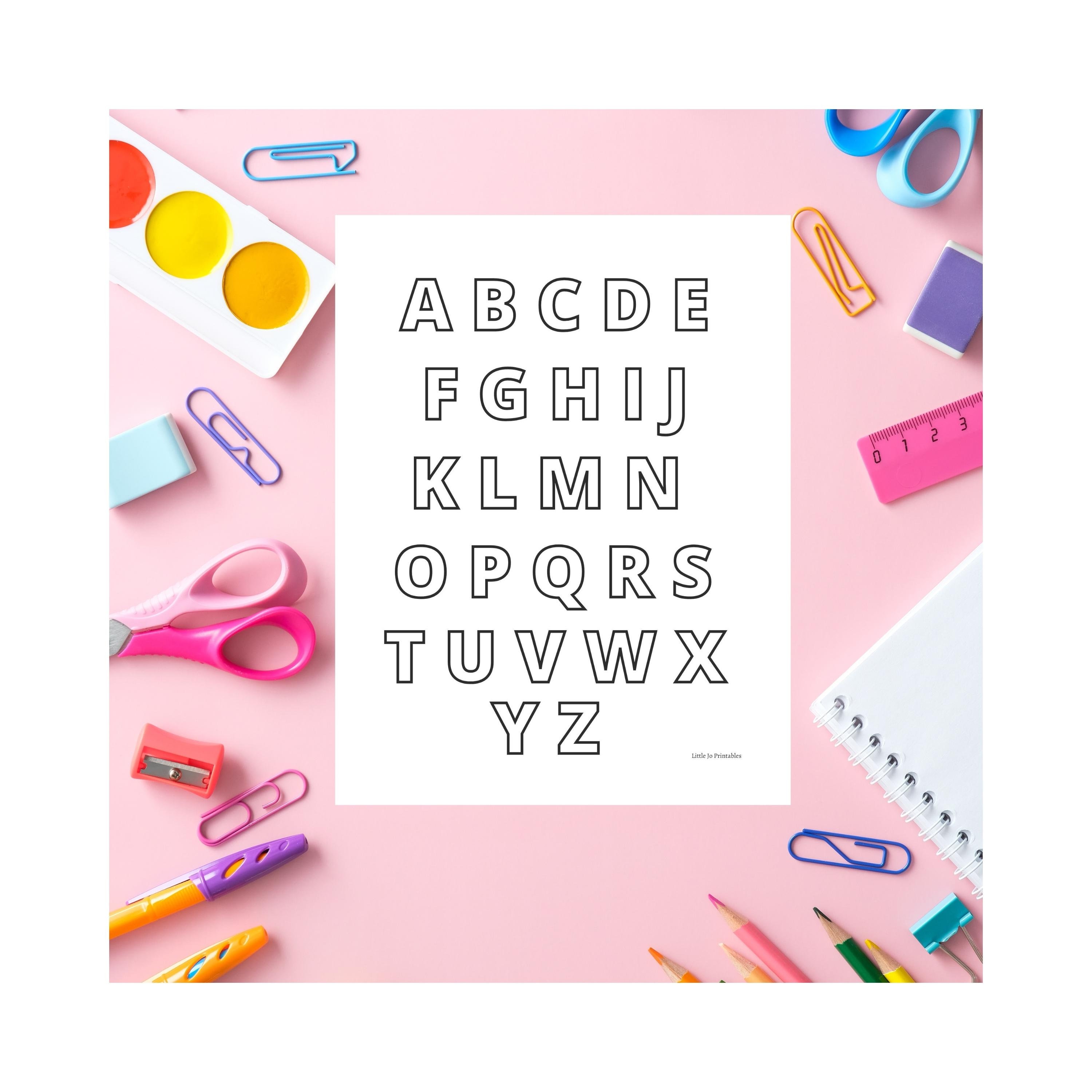 Alphabet and Numbers Coloring Printable, Coloring Pages, Kids Coloring ...