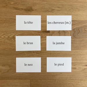 Body Parts French/english Flashcards Double-sided 30 Cards Pack 8 - Etsy
