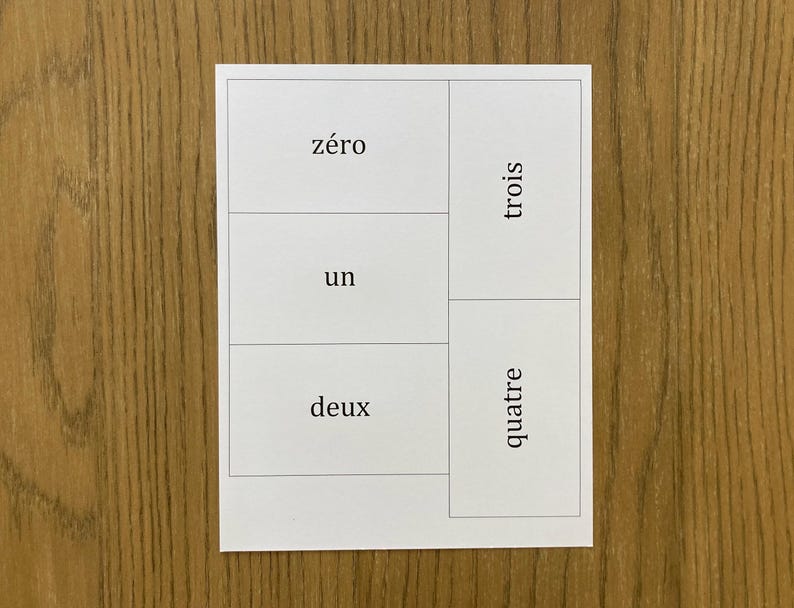 Numbers French/english Flashcards Double-sided 49 Cards - Etsy