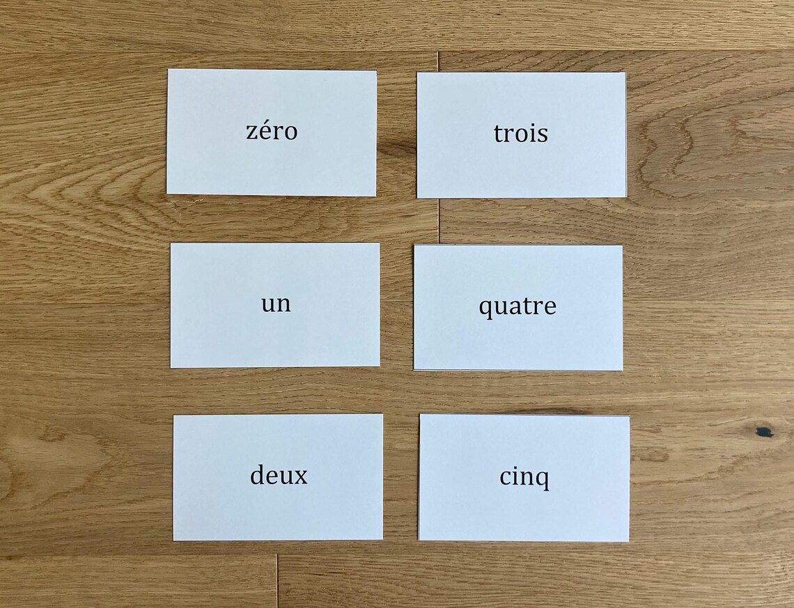 Numbers French/english Flashcards Double-sided 49 Cards - Etsy