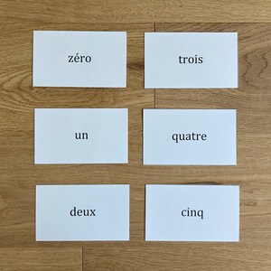 Numbers French/english Flashcards Double-sided 49 Cards - Etsy