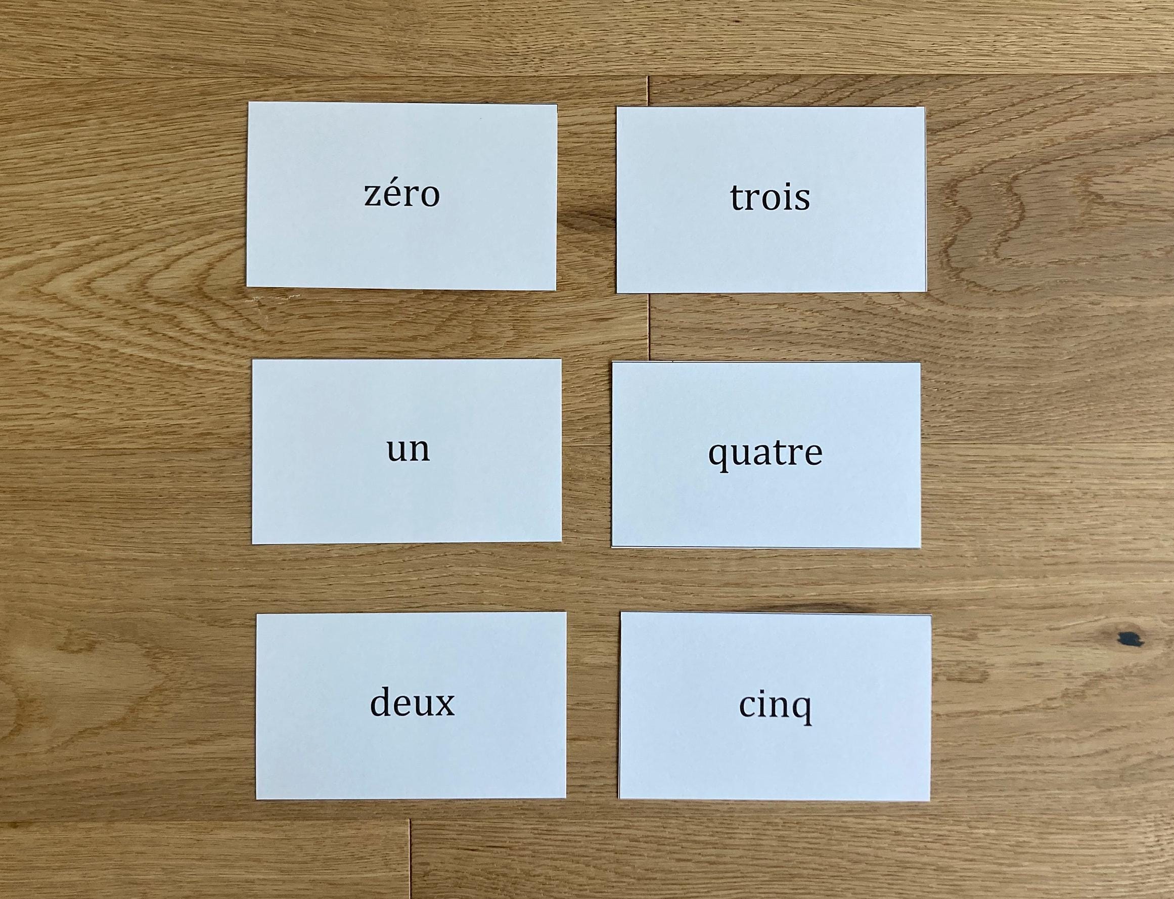 Numbers French/english Flashcards Double-sided 49 Cards - Etsy