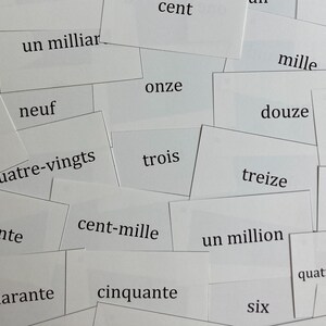 Numbers French/english Flashcards Double-sided 49 Cards - Etsy