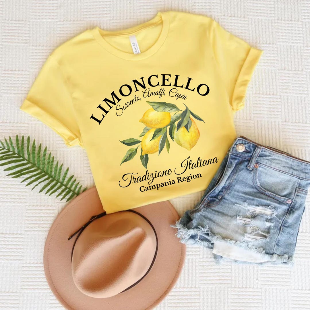 Limoncello Amalfi Coast T-shirt: Italian Summer Lemon Graphic Tee - Etsy