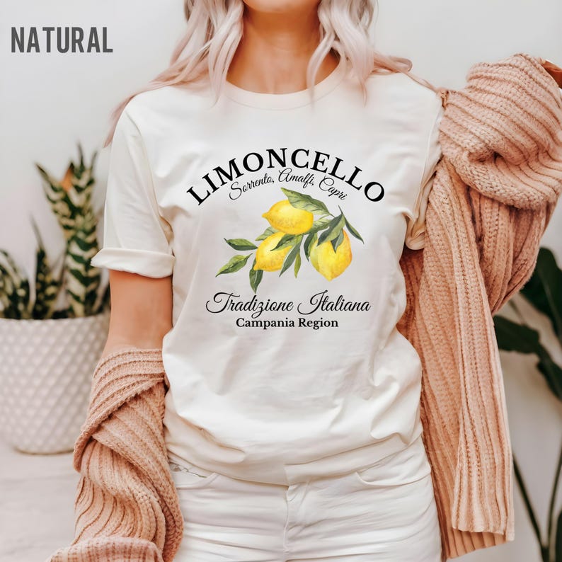 Limoncello Amalfi Coast T-shirt: Italian Summer Lemon Graphic Tee - Etsy