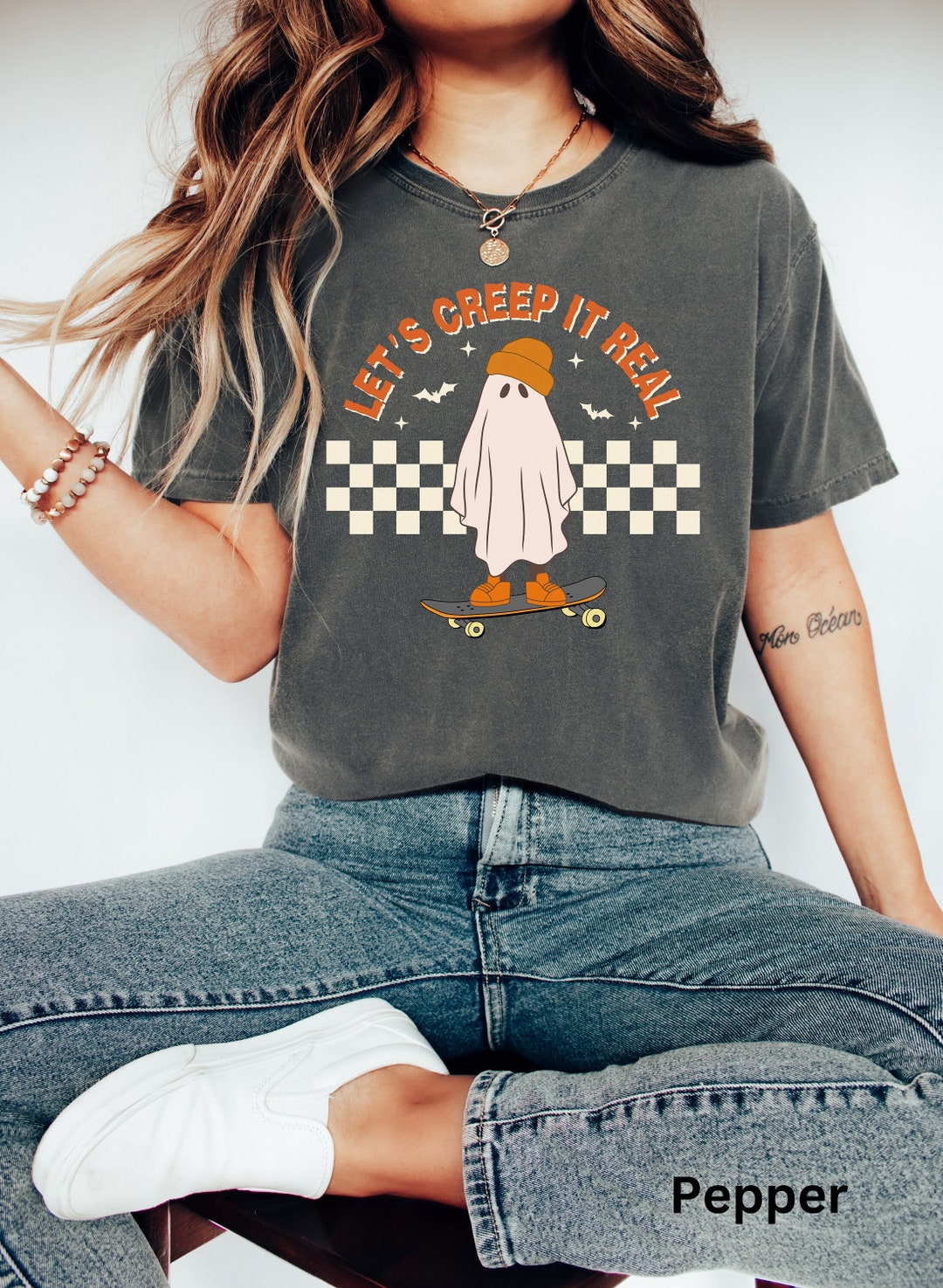 Creep It Real, Comfort Colors Retro Halloween Shirt, Let's Creep It ...