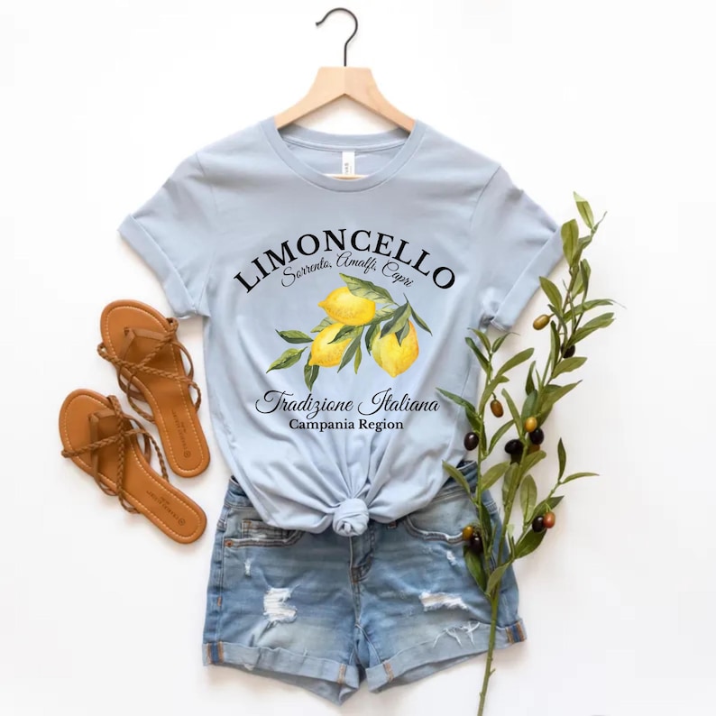 Limoncello Amalfi Coast T-shirt: Italian Summer Lemon Graphic Tee - Etsy