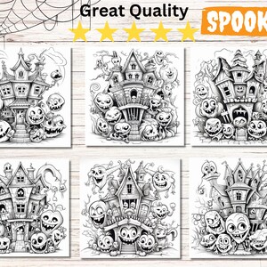 Haunted House Coloring Pages, Halloween Coloring Pages, Ghost Coloring ...