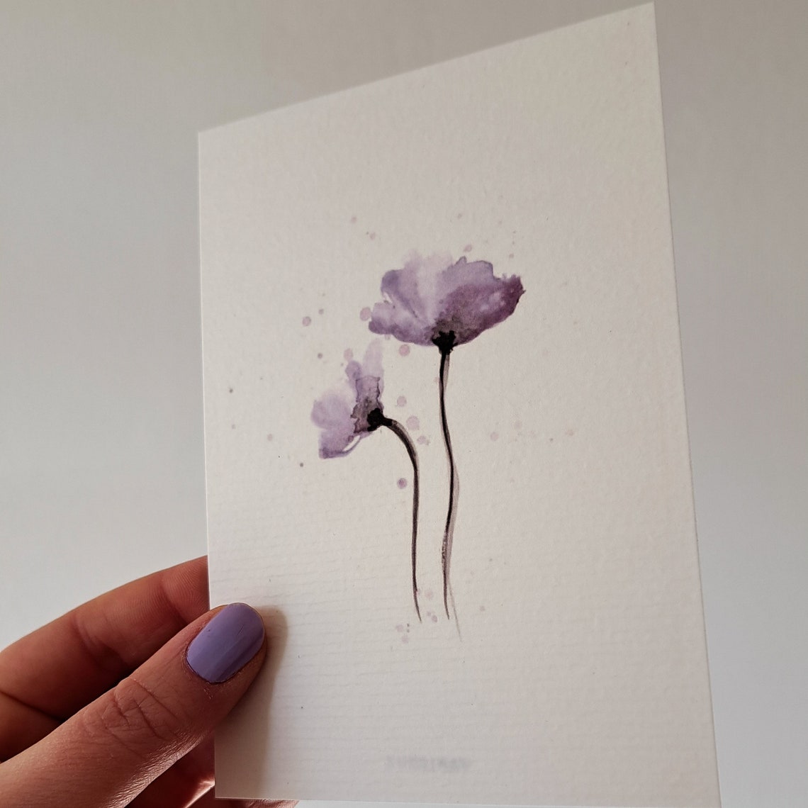Watercolor Flower Cards Set Handmade Sustainable Art Aquarel Unique ...