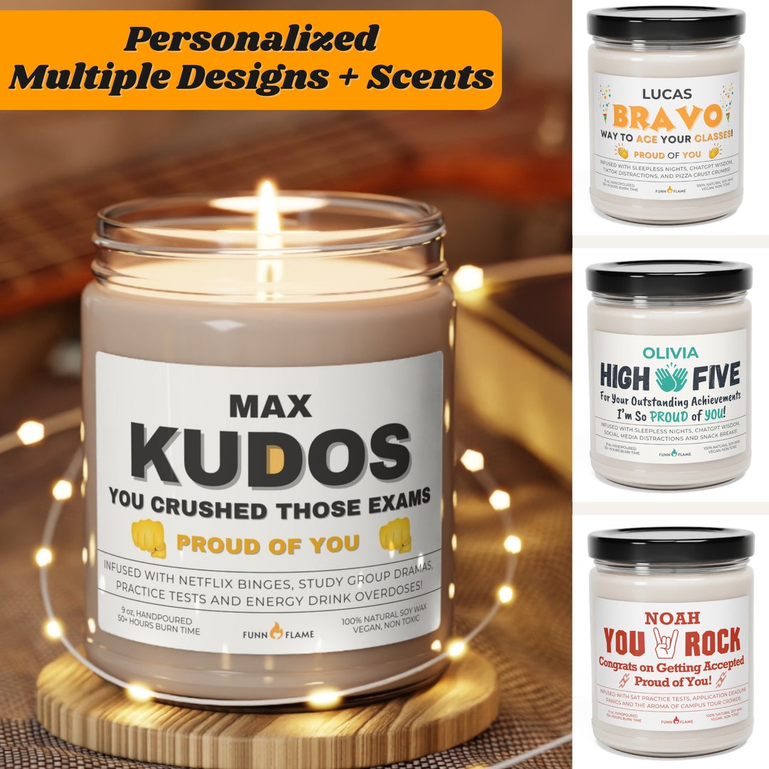 Custom Academic Achievement Candle, Personalized Gift for Student ...