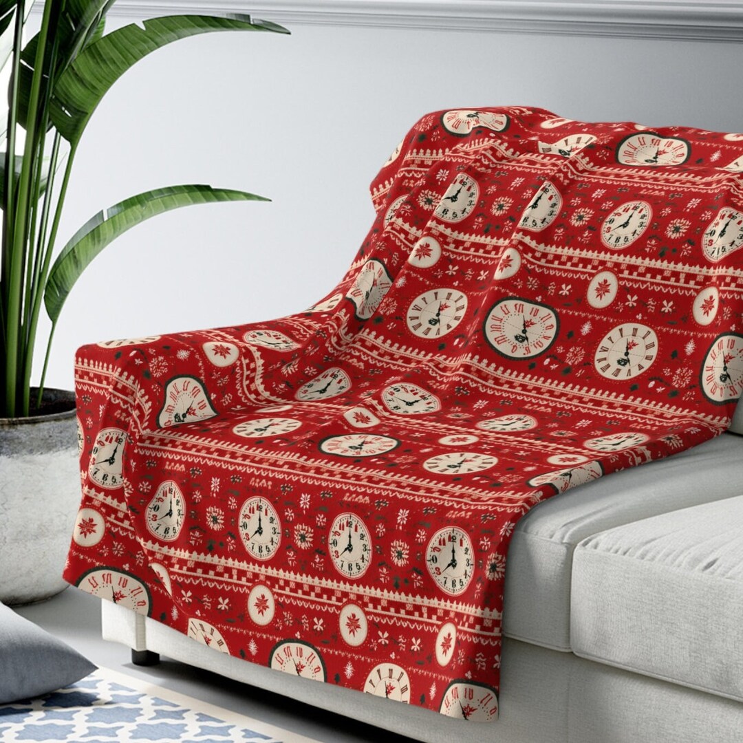 Big Ben Clock Sherpa Blanket, Vintage Clock Throw Blanket, Retro Clocks ...
