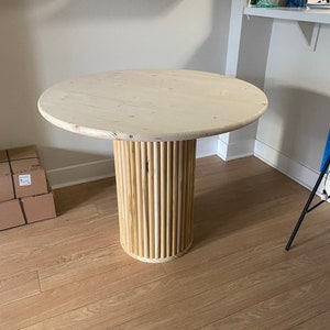 Fluted 36in Round Table | Modern Round Dining Room Table - Etsy