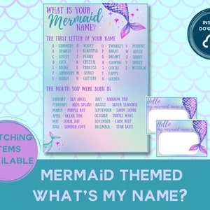 Mermaid - What’s Your Name? | Party Game | Mermaid Party | Mermaid ...